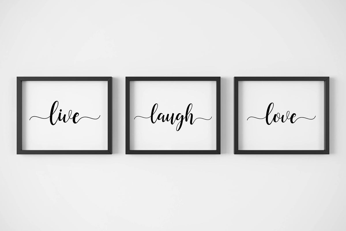 Live Laugh Love Art Print Set, Digital Download Live Laugh Love ...