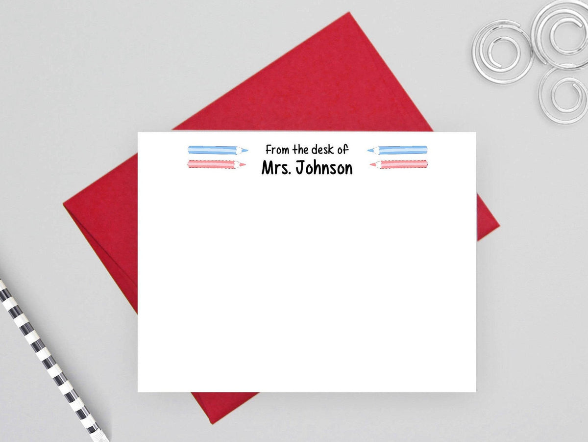 Teacher Stationery, From The Desk Of Notecards, Personalized – Crafting ...