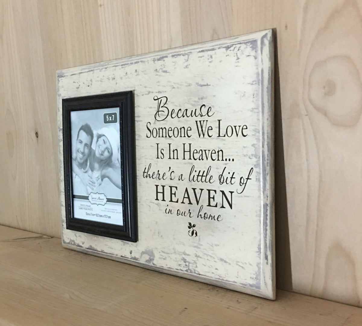Because Someone We Love Is In Heaven Wood Sign With Picture Frame ...