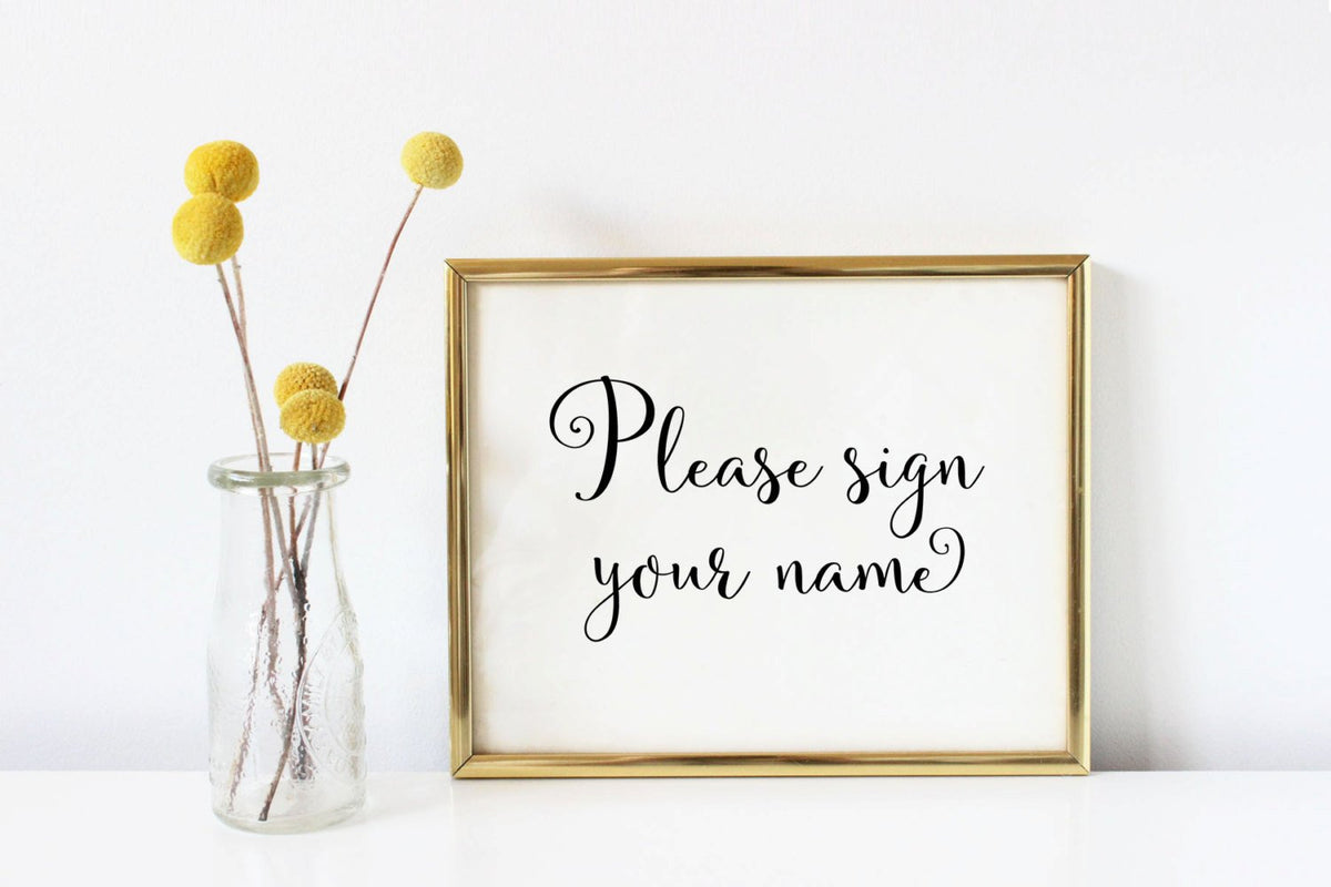 Please Sign Your Name Art Print, Wedding Sign, Wedding Decor – Crafting ...