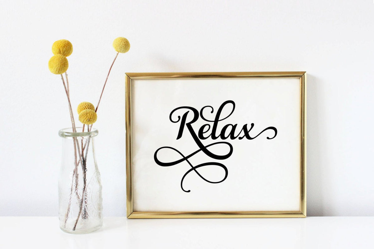 Relax Wall Art Print, Digital Download Minimalist Relax Sign – Crafting ...