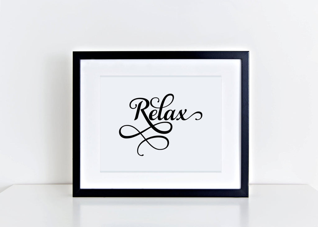 Relax Wall Art Print, Digital Download Minimalist Relax Sign – Crafting ...