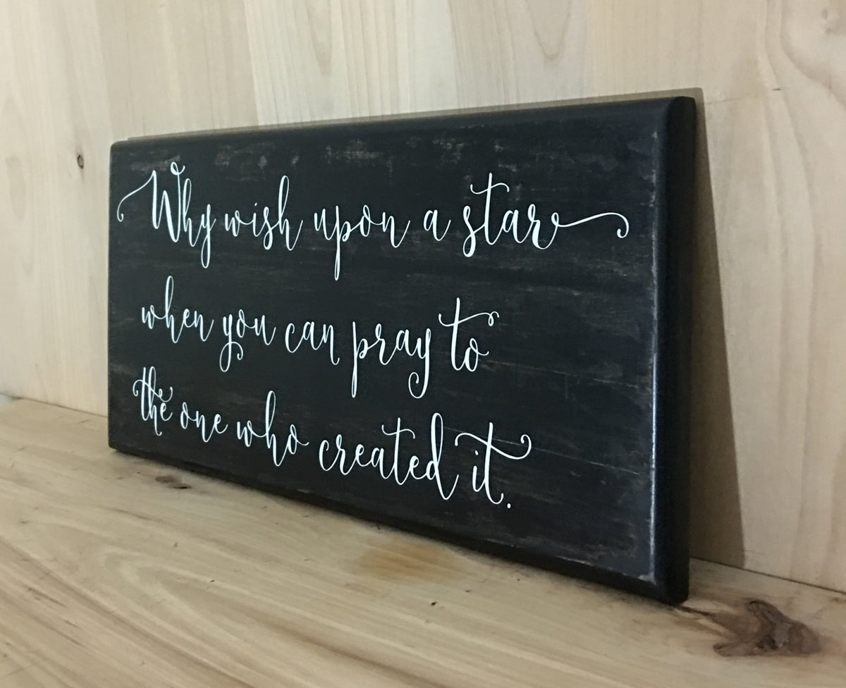 Wish Upon A Star Wood Sign, Inspirational Wall Decor – Crafting With My ...