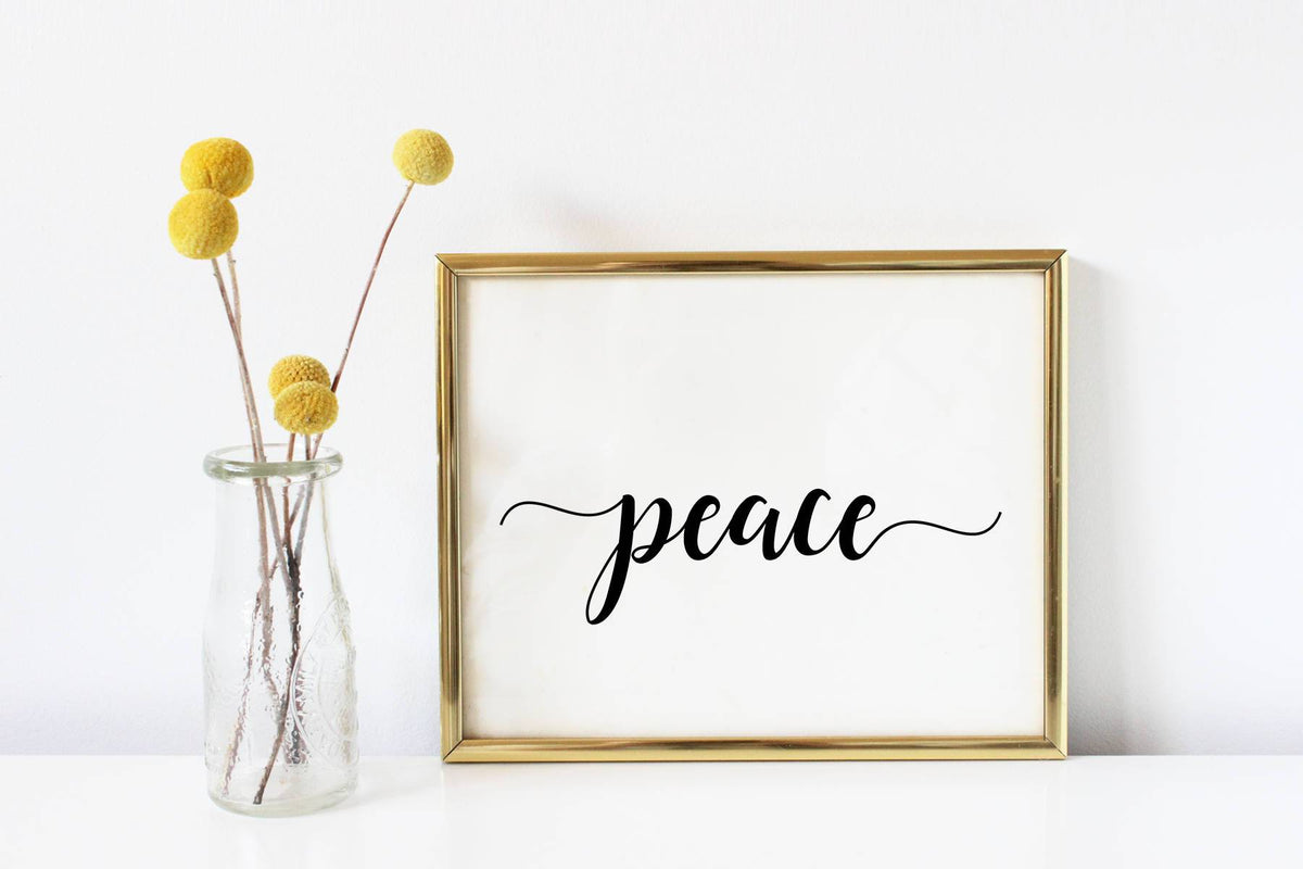 Peace Art Print, Calligraphy PEace Wall Decor Digital Download ...