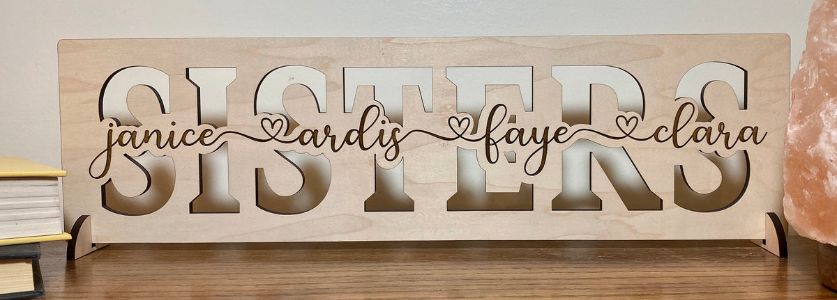 Personalized sister wood sign home decor, gift for sister, sister cust ...
